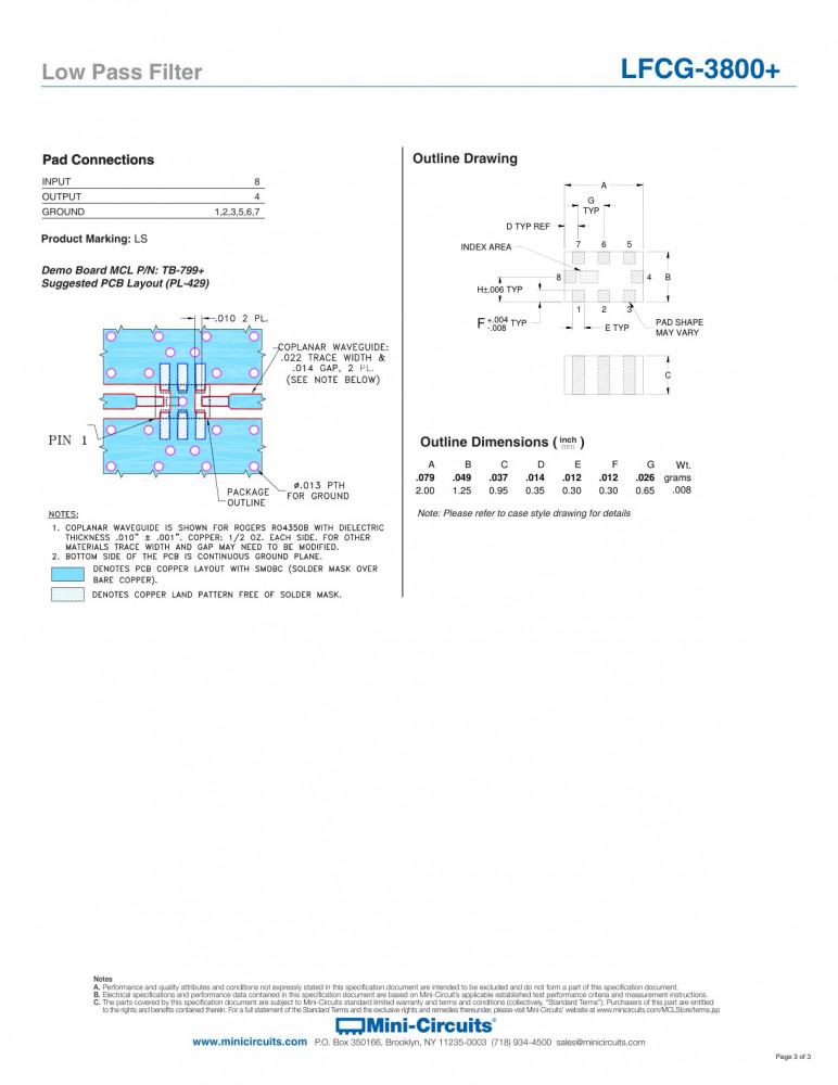 LFCG-3800+ product documentation page 3