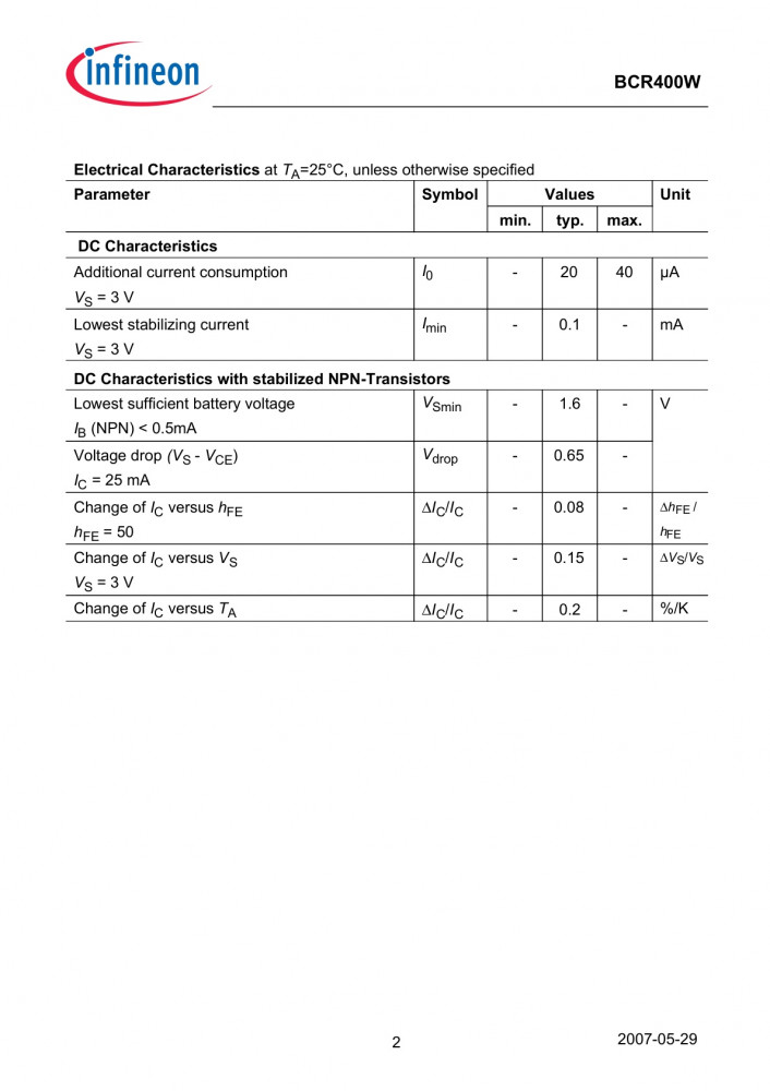 BCR 400W H6327 datasheet page 2