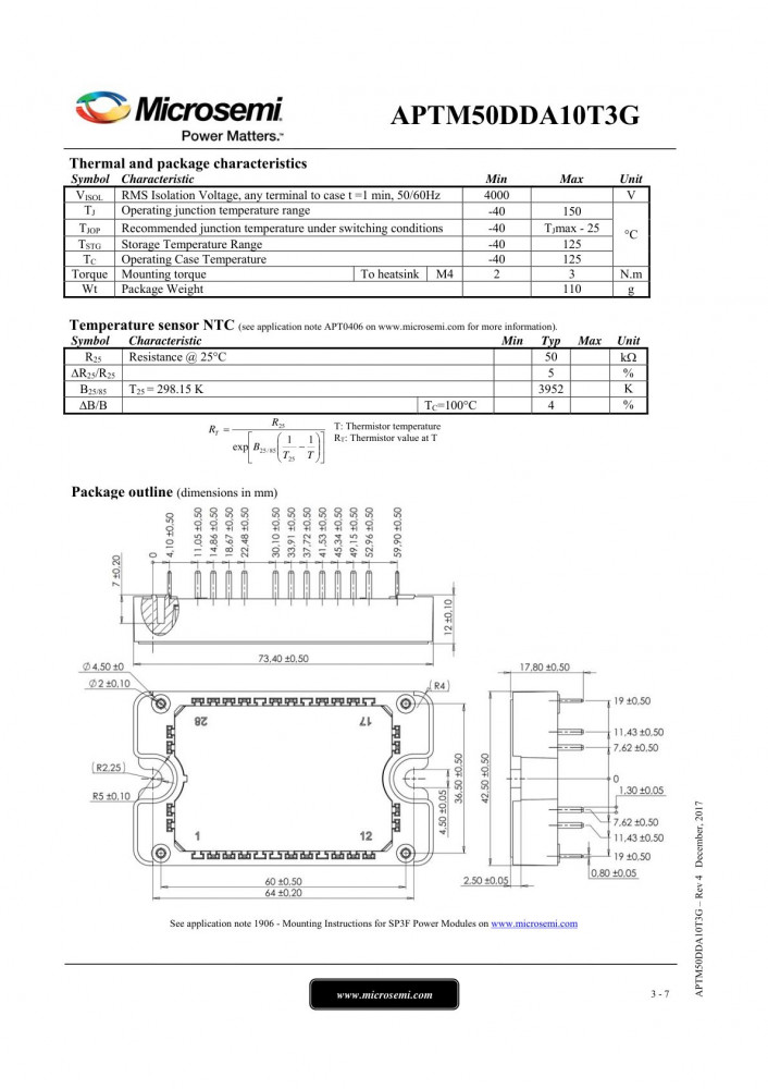 APTM50DDA10T3G datasheet page 3