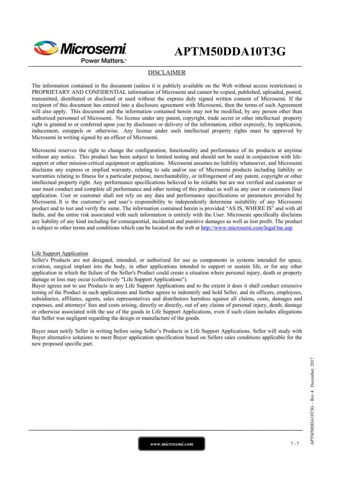 APTM50DDA10T3G datasheet page 7