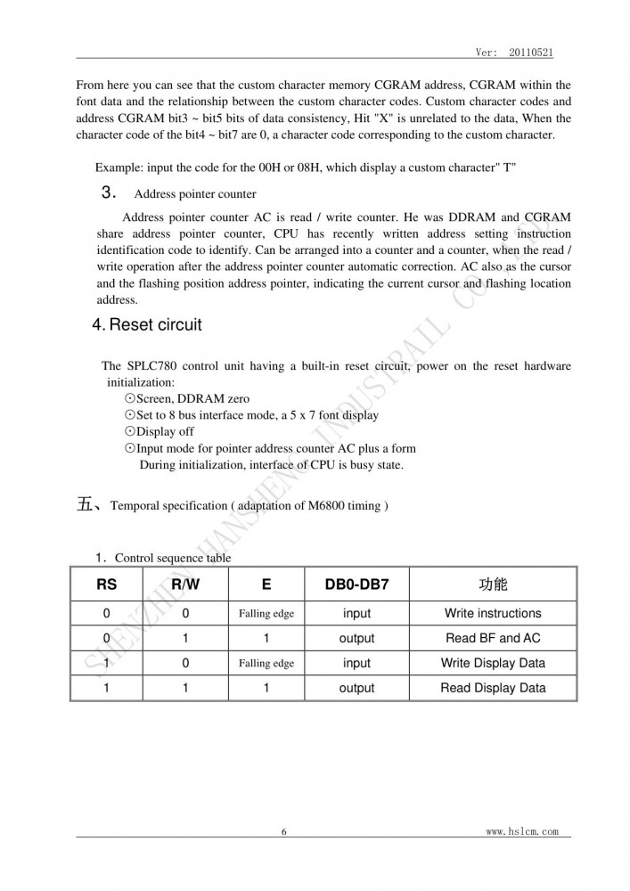 HS1602A datasheet page 6