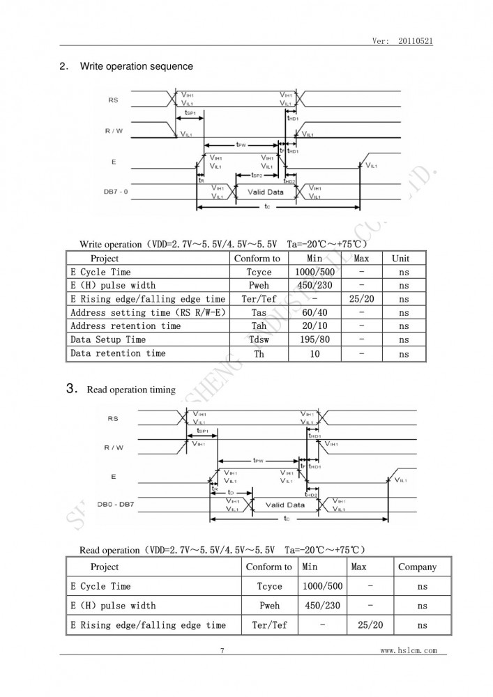 HS1602A datasheet page 7