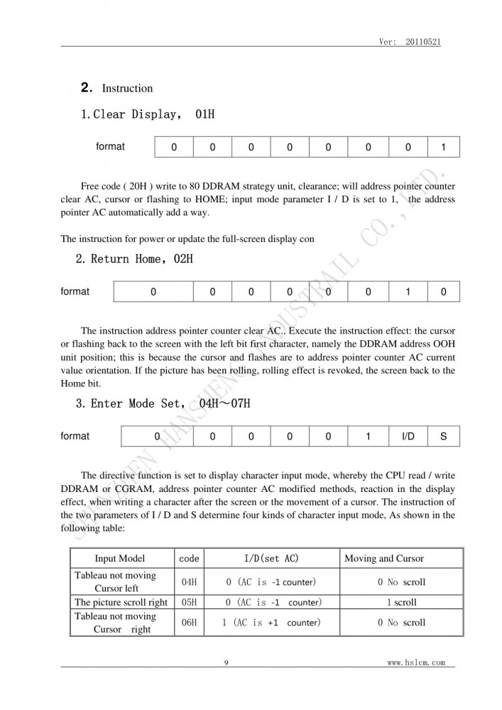 HS1602A datasheet page 9
