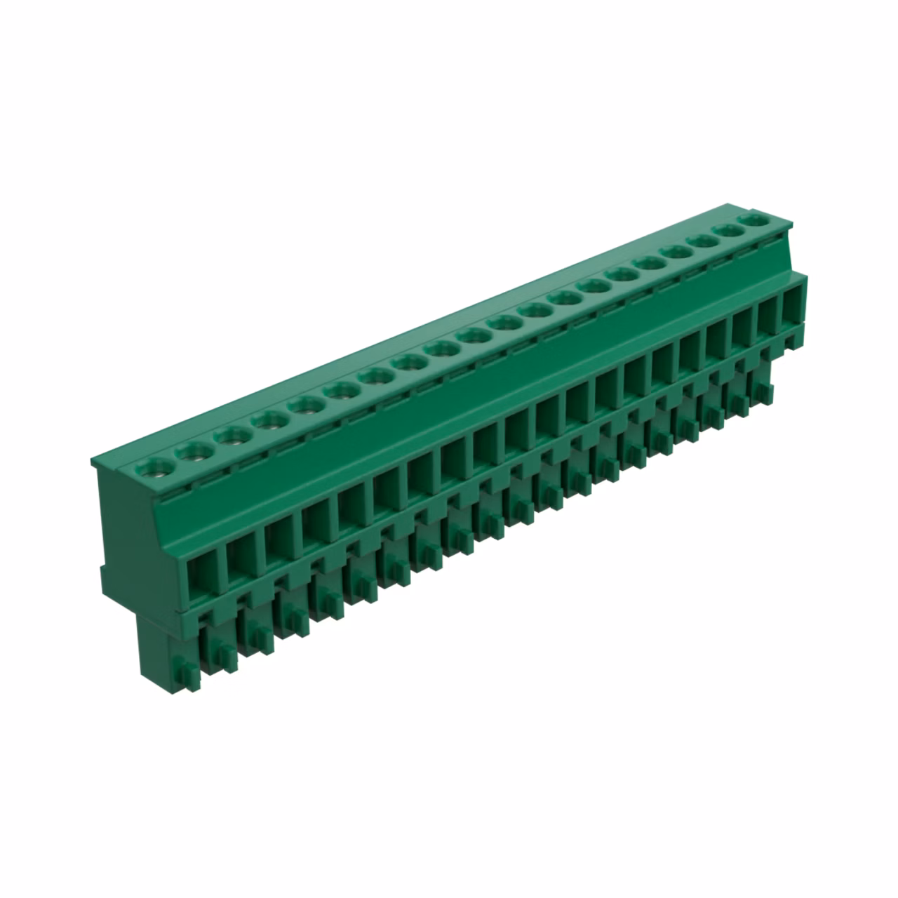 3.81mm Pitch Eurostyle Vertical Plug, Front Wire Entry, Green Housing, 20 Circuits for sale