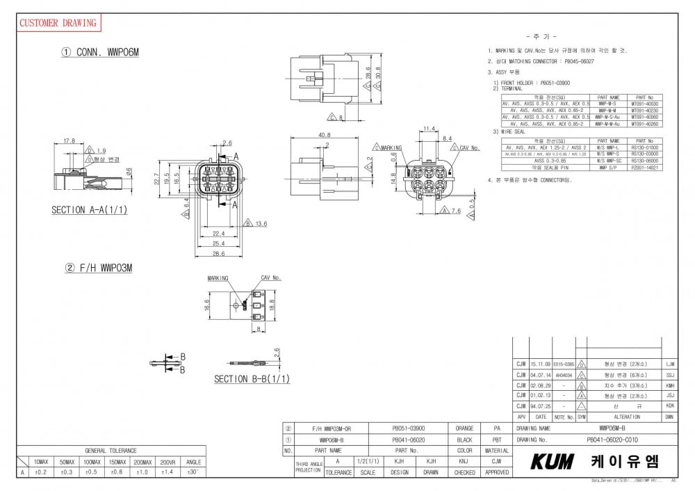 KUM PB051-03900 technical drawing