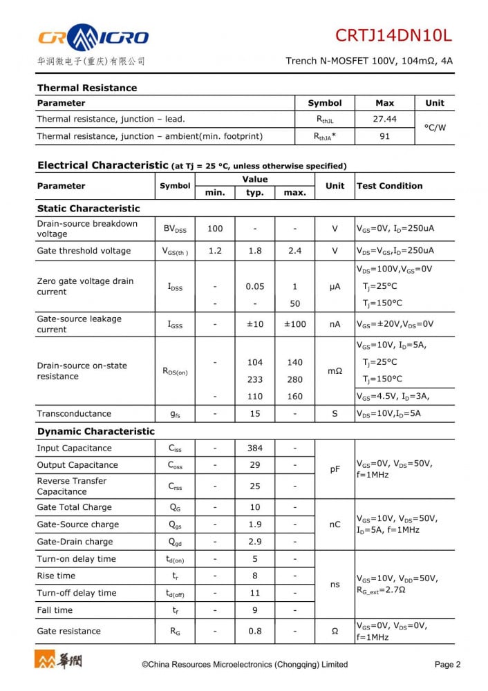 CRTJ14DN10L datasheet page 2