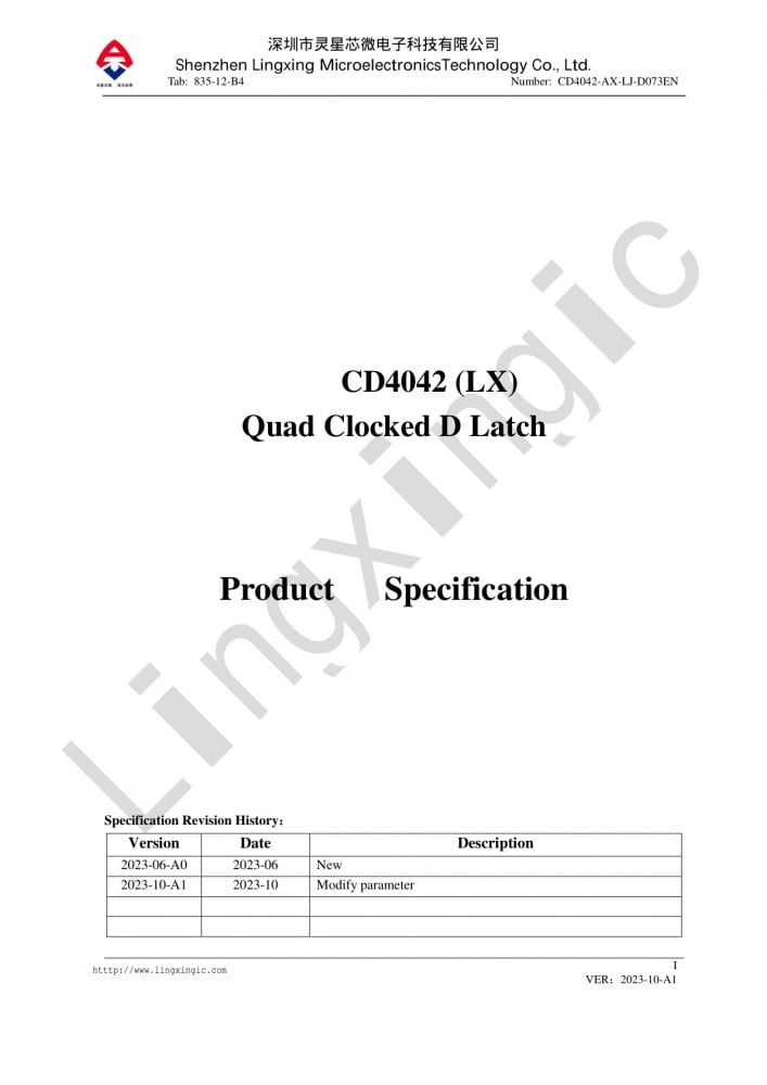 CD4042BM(LX) datasheet page 1