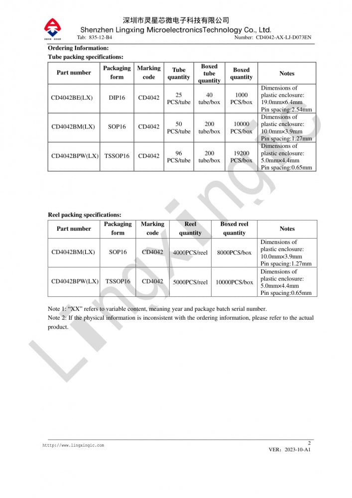 CD4042BM(LX) datasheet page 4