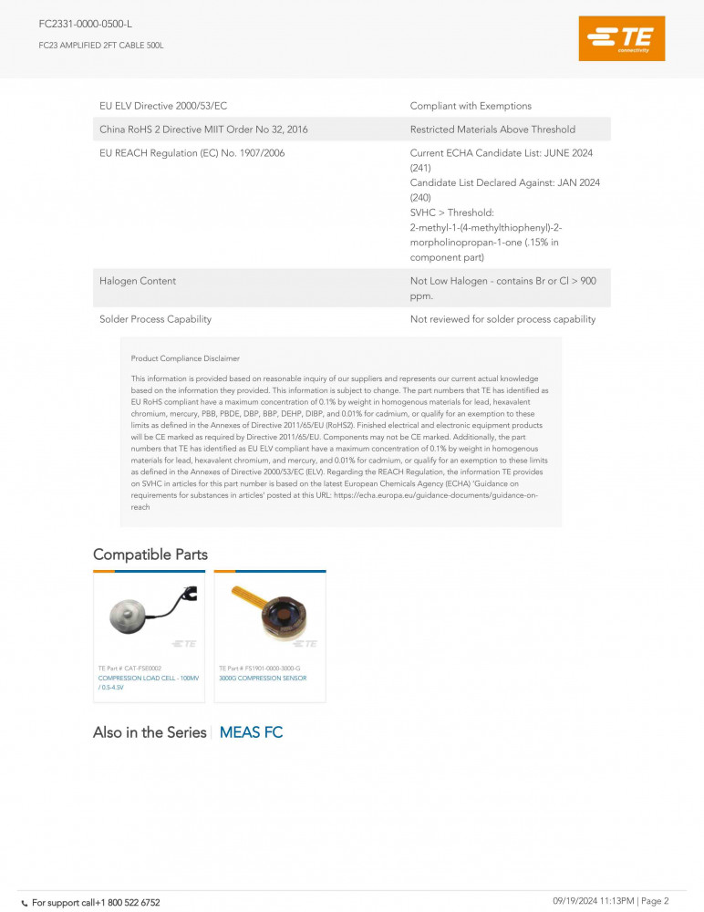 FC2331 technical document page 2