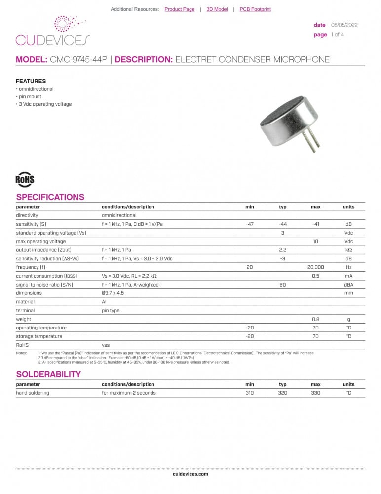 CMC-9745-44P datasheet page 1