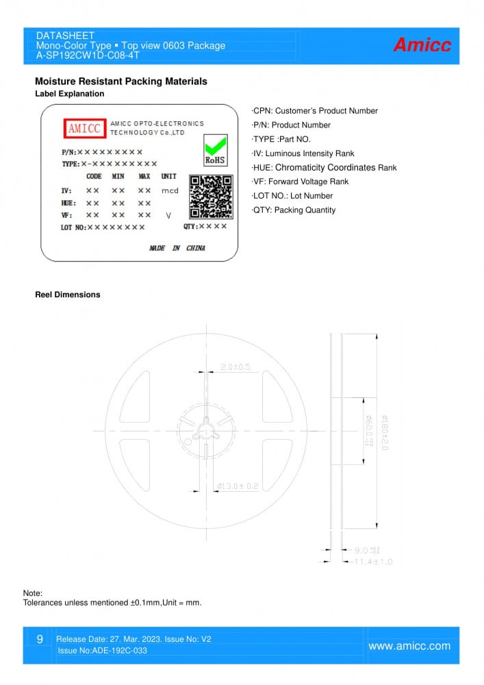A-SP192CW1D-C08-4T datasheet page 9