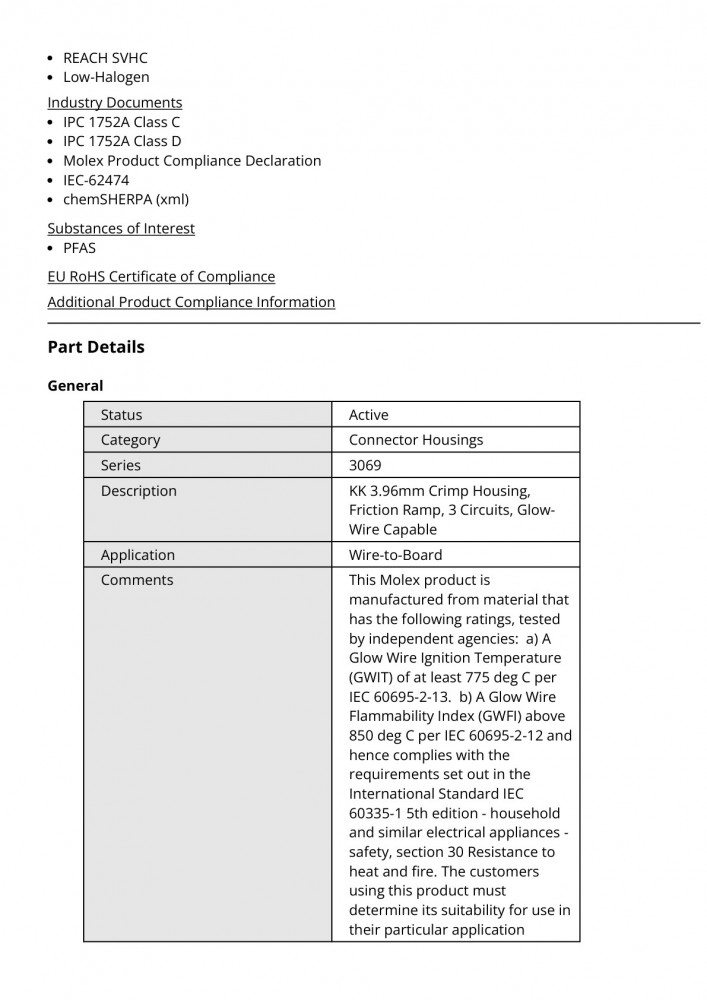 Molex KK 508 specification preview, page 2