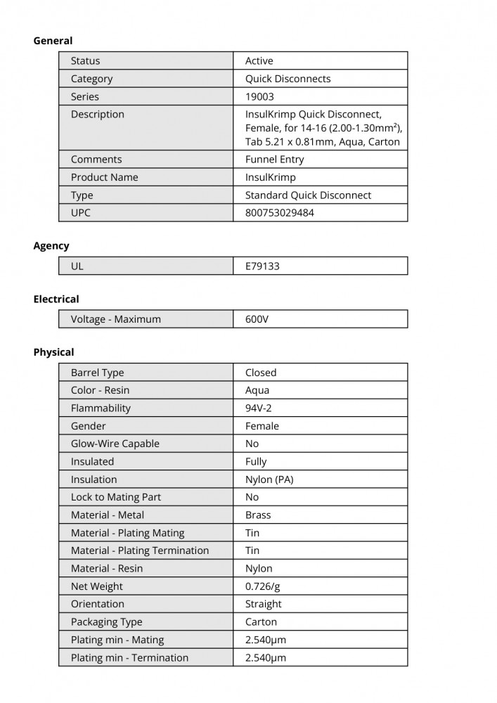 MOLEX 190030063 product documentation image 2