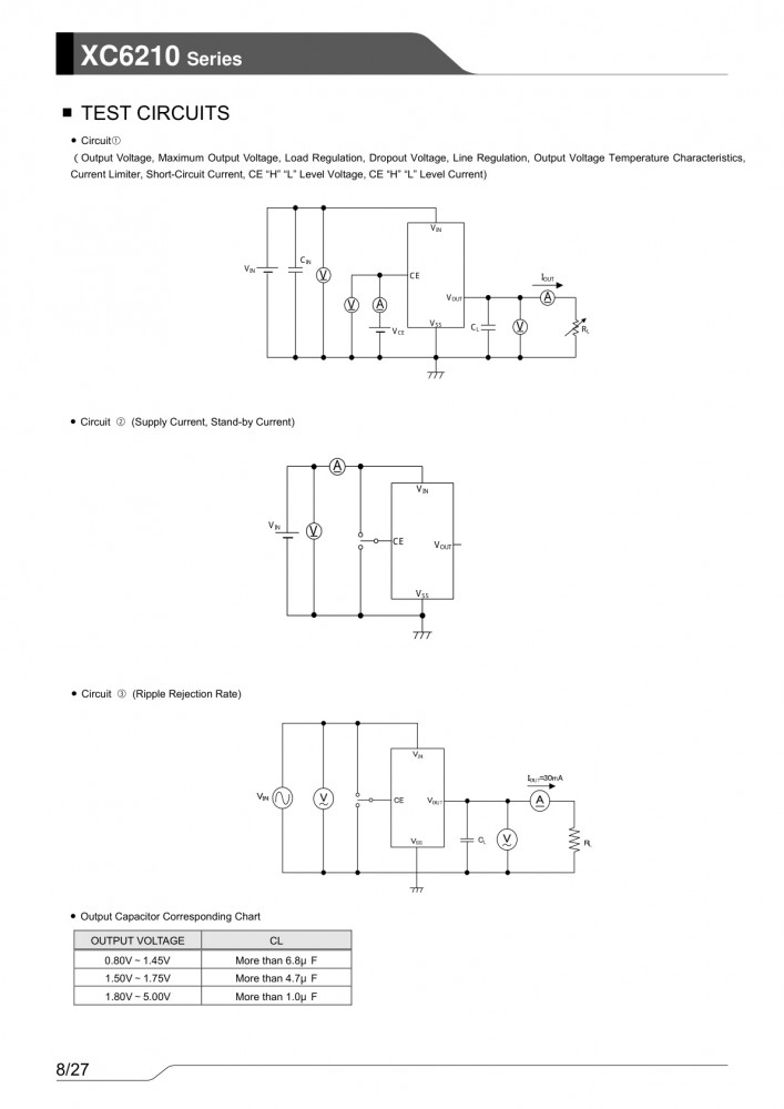 XC6210 series datasheet page 8