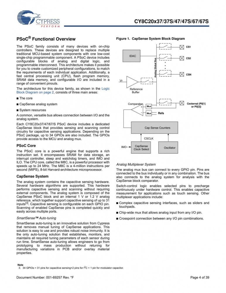 AEK-CY8C20XX7 technical document page 4