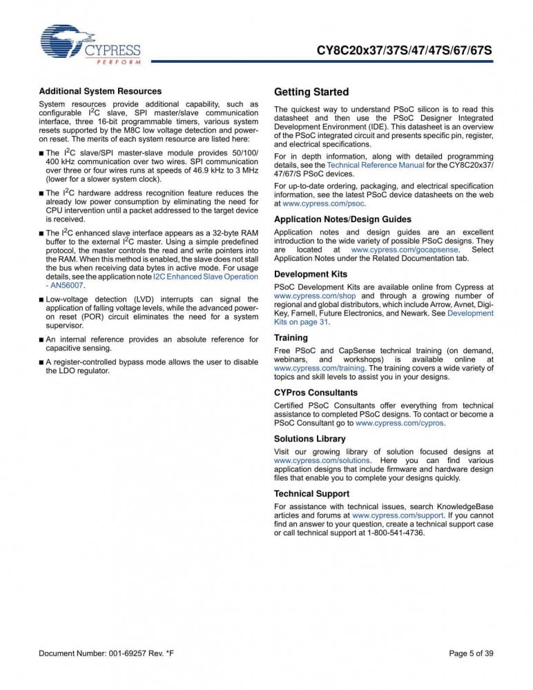 AEK-CY8C20XX7 technical document page 5