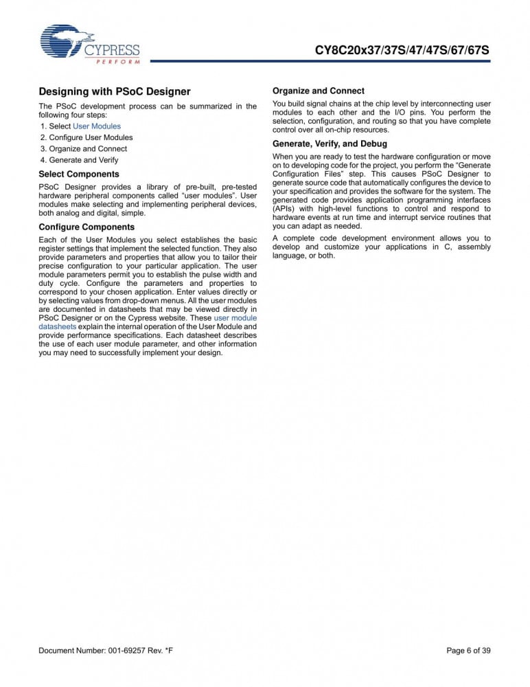 AEK-CY8C20XX7 technical document page 6