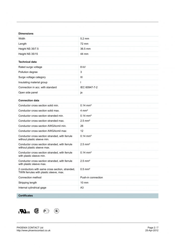 PT 2,5-QUATTRO-PE technical document page 2