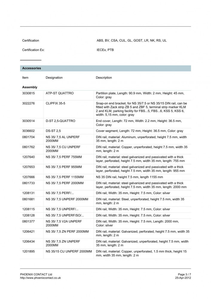 PT 2,5-QUATTRO-PE technical document page 3