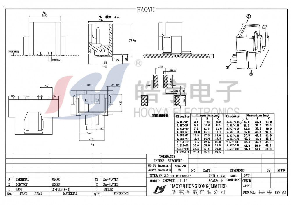 HOOYA XH2500-LT-11 product document