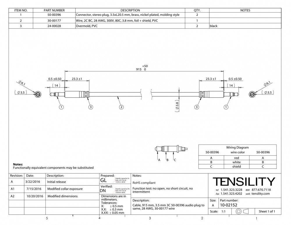 Tensility International 10-02152 product drawing