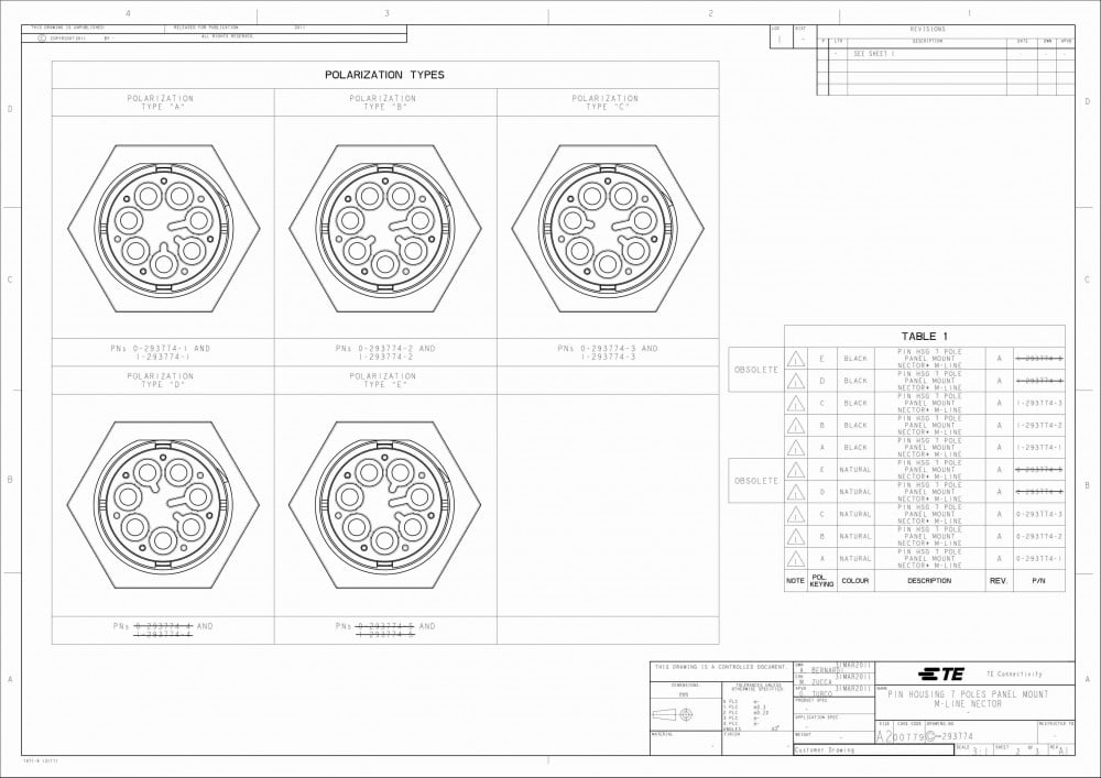 TE Connectivity 293774-1 technical drawing page 2