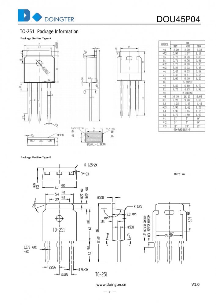 DOU45P04 datasheet page 4
