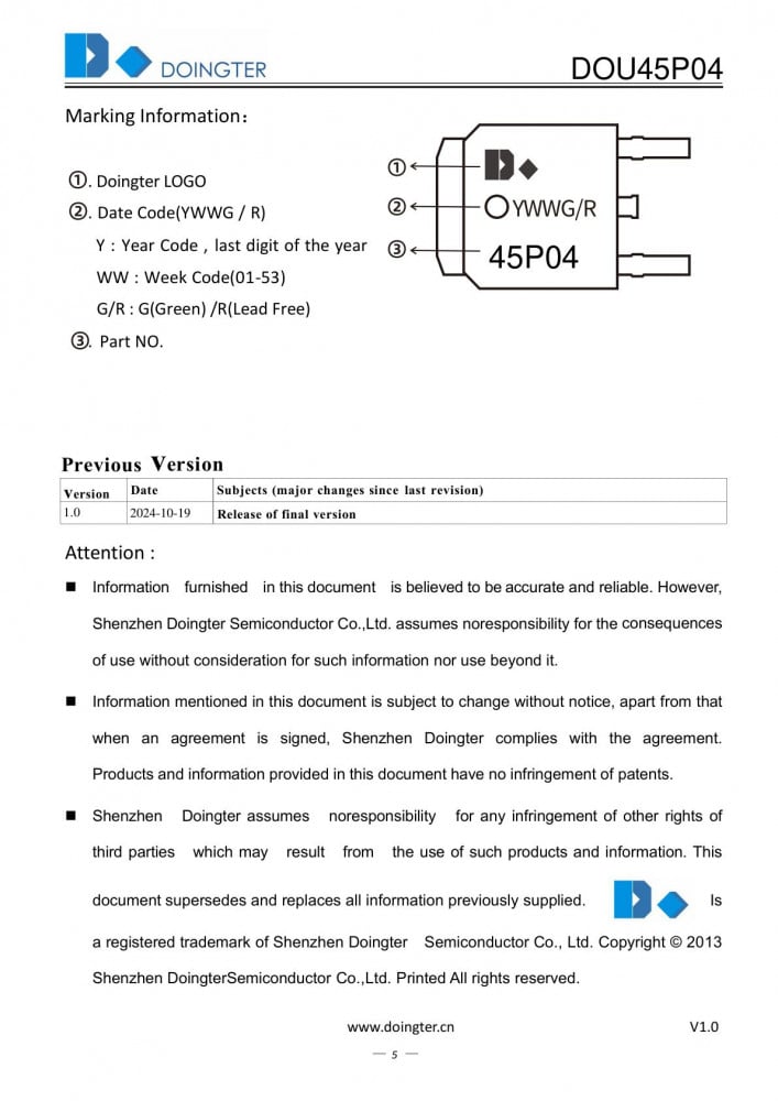 DOU45P04 datasheet page 5