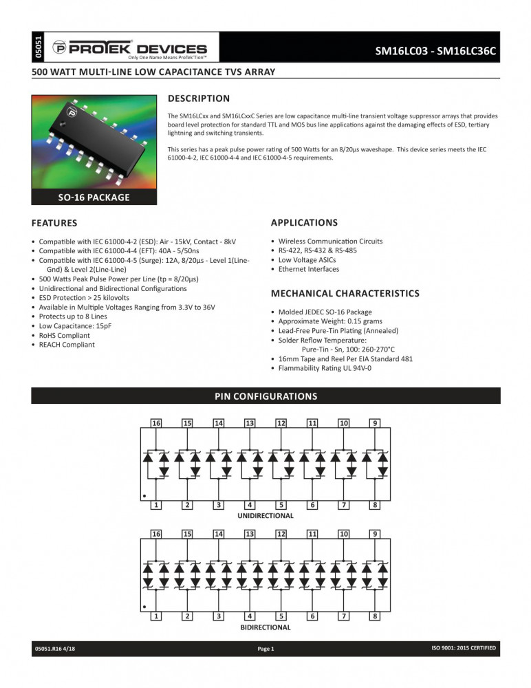 SM16LC15C-LF-T7 datasheet page 1