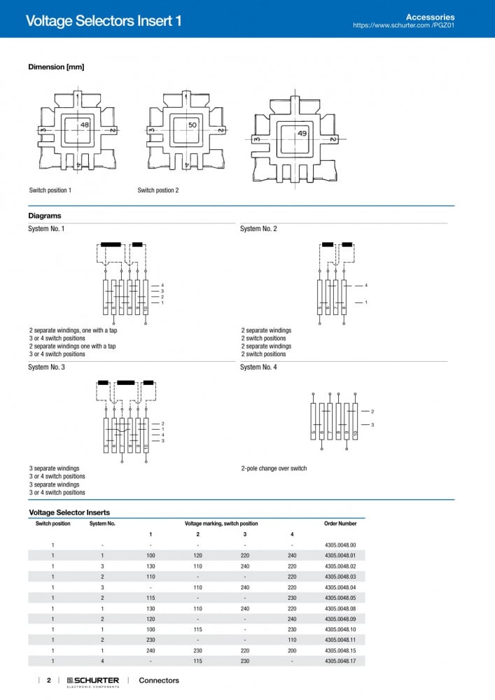 SCHURTER 4305.0048.01 documentation page 2