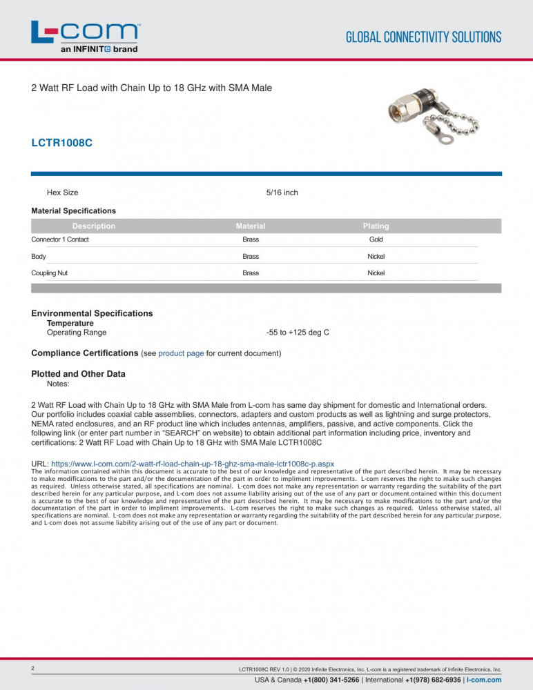 LCTR1008C product specification page 2