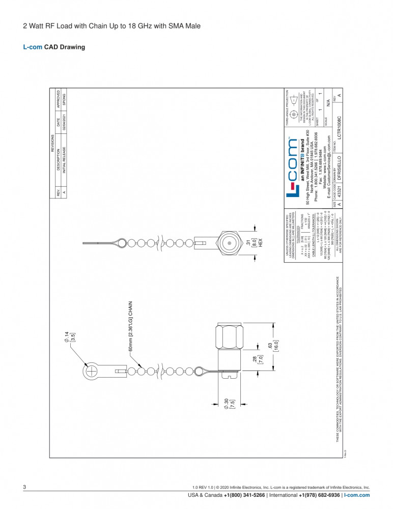 LCTR1008C mechanical drawing page