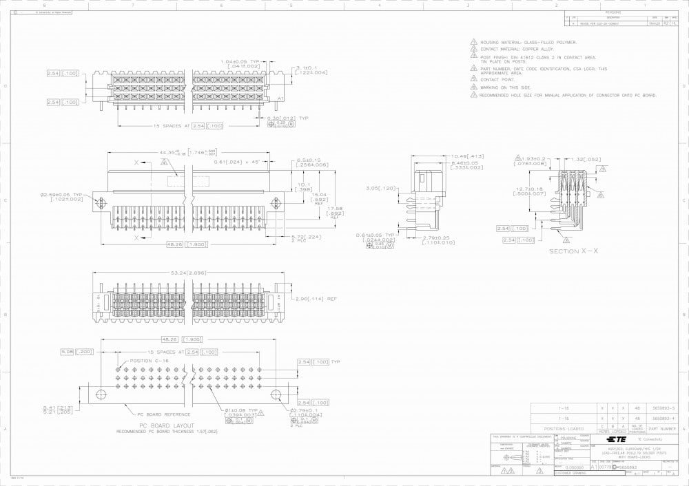 TE Connectivity 5650893-5 technical drawing page
