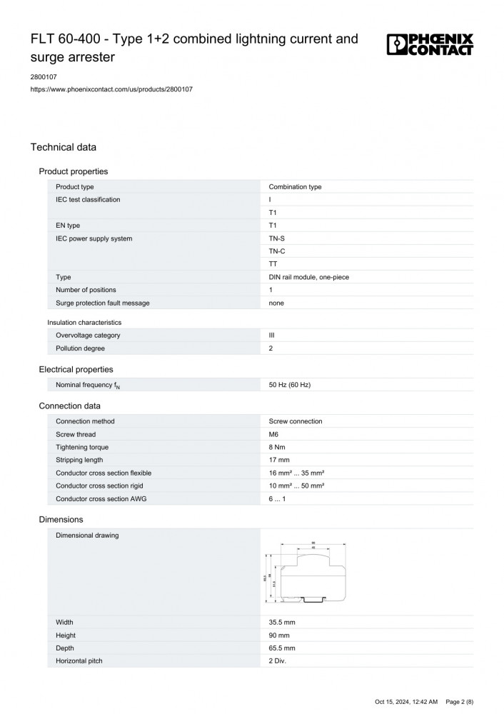Phoenix Contact 2800107 technical document page 2