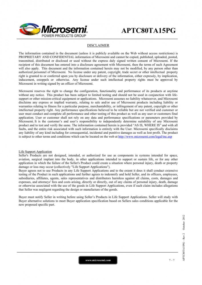 APTC80TA15PG technical document page 7