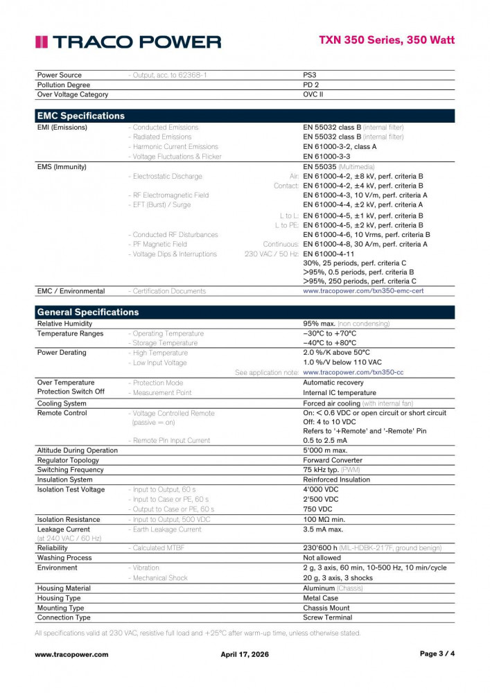 TXN 350 product document page 3
