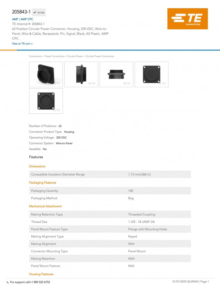 205843-1 technical document page 1