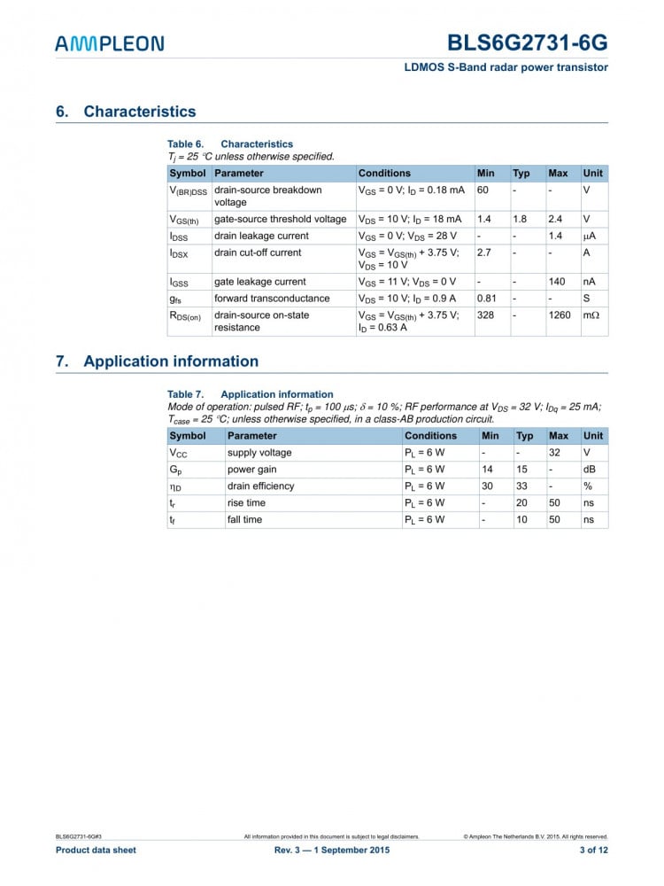 BLS6G2731-6G datasheet page 3