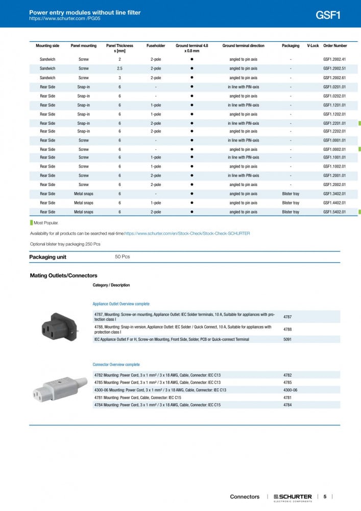 GSF1 series datasheet page 5