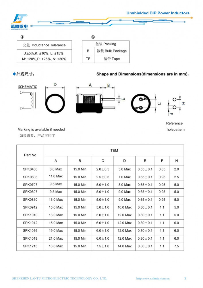LanTu Micro datasheet page 2