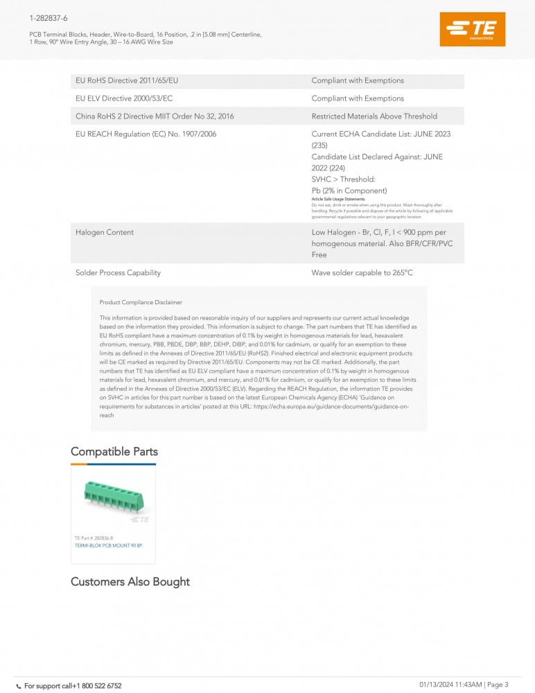TE Connectivity 1-282837-6 technical document page 3