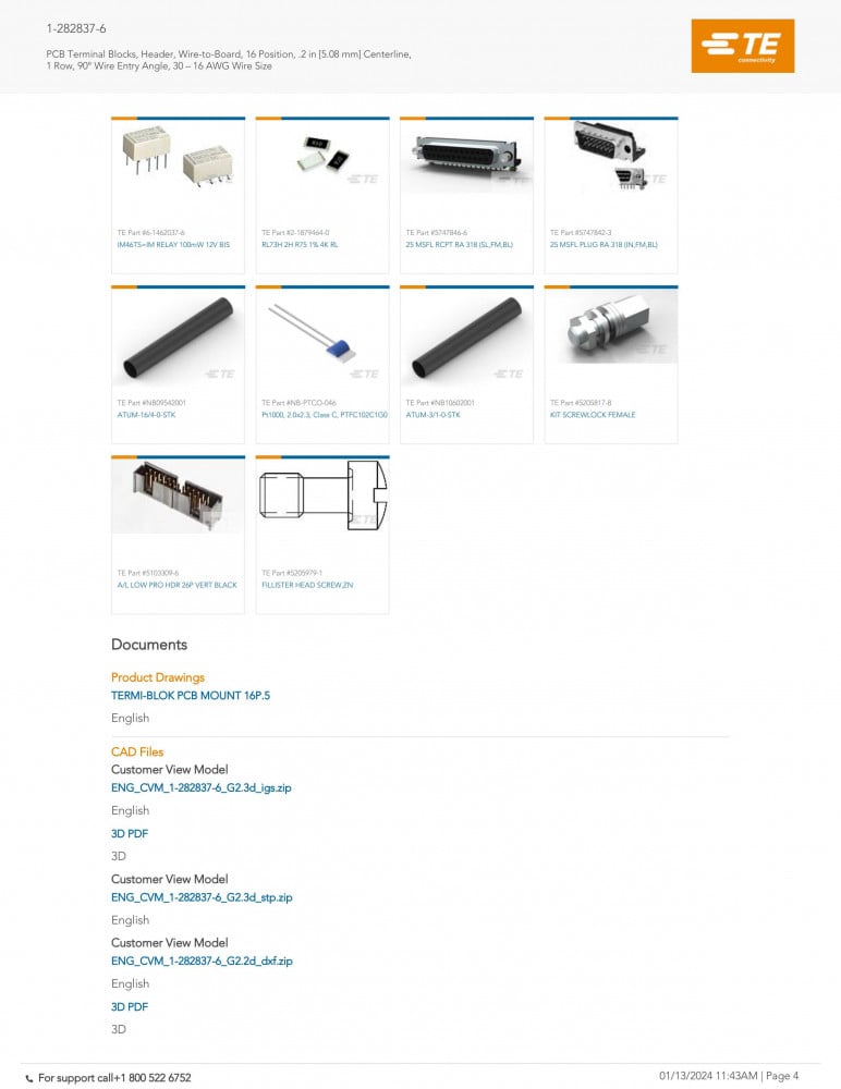 TE Connectivity 1-282837-6 technical document page 4