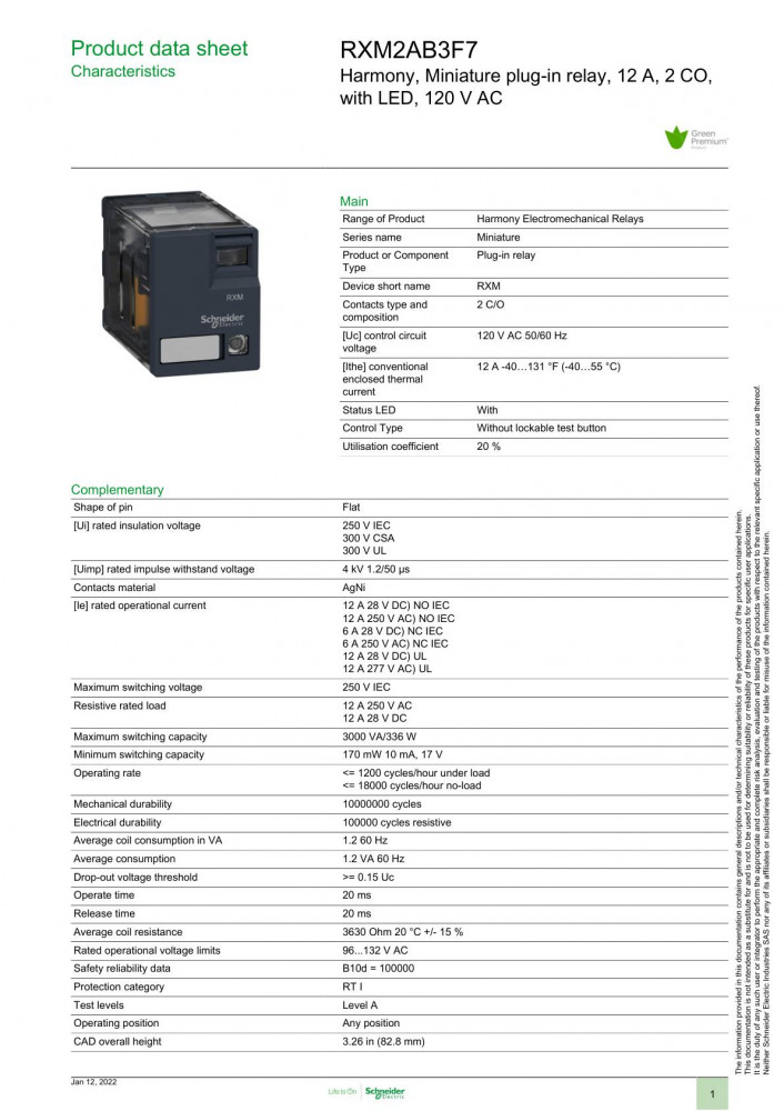 RXM2AB3F7 technical document page 1