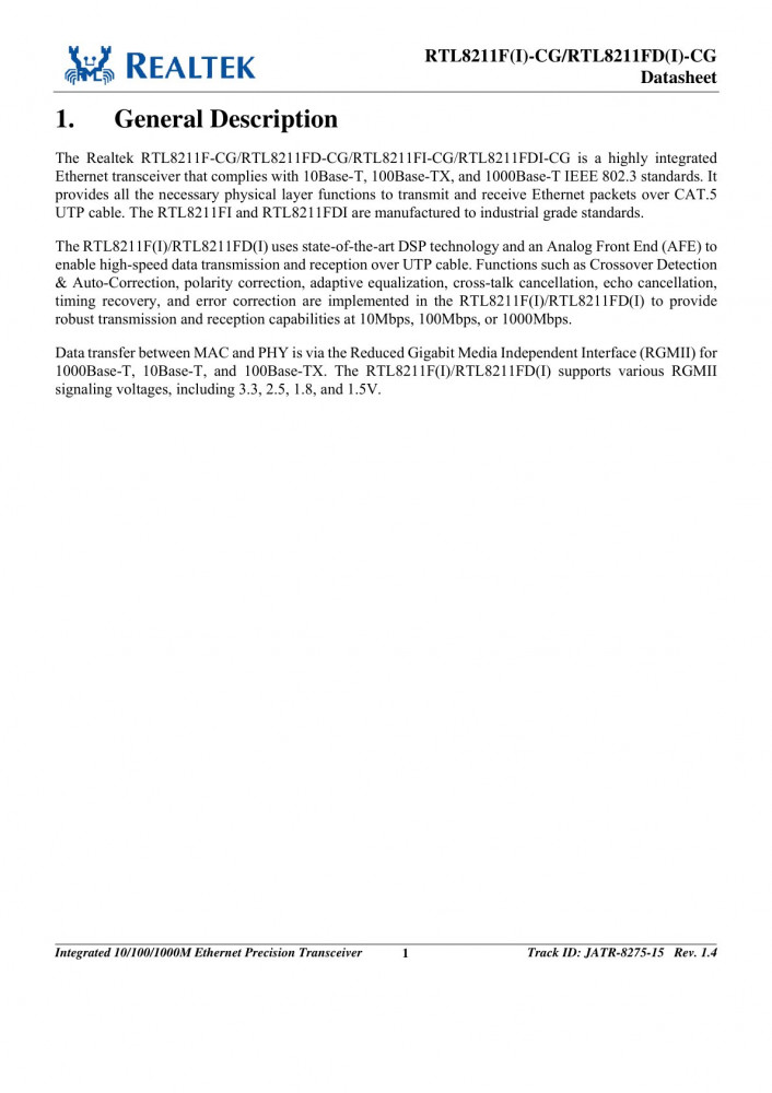 RTL8211F-CG datasheet page 8
