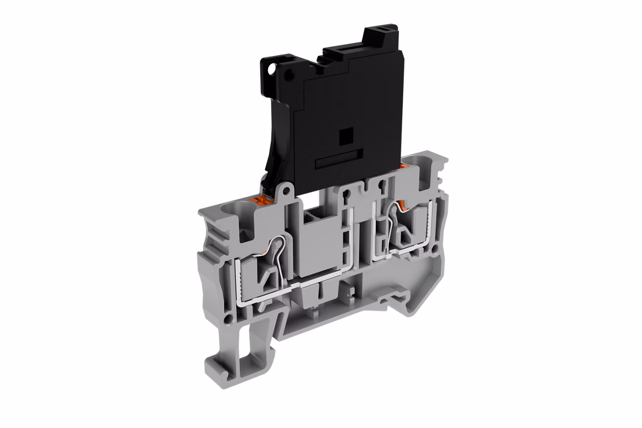 Double Level Fuse Terminal Block, Push-in Design, 6.10mm Width, 300V, 6.3A for sale