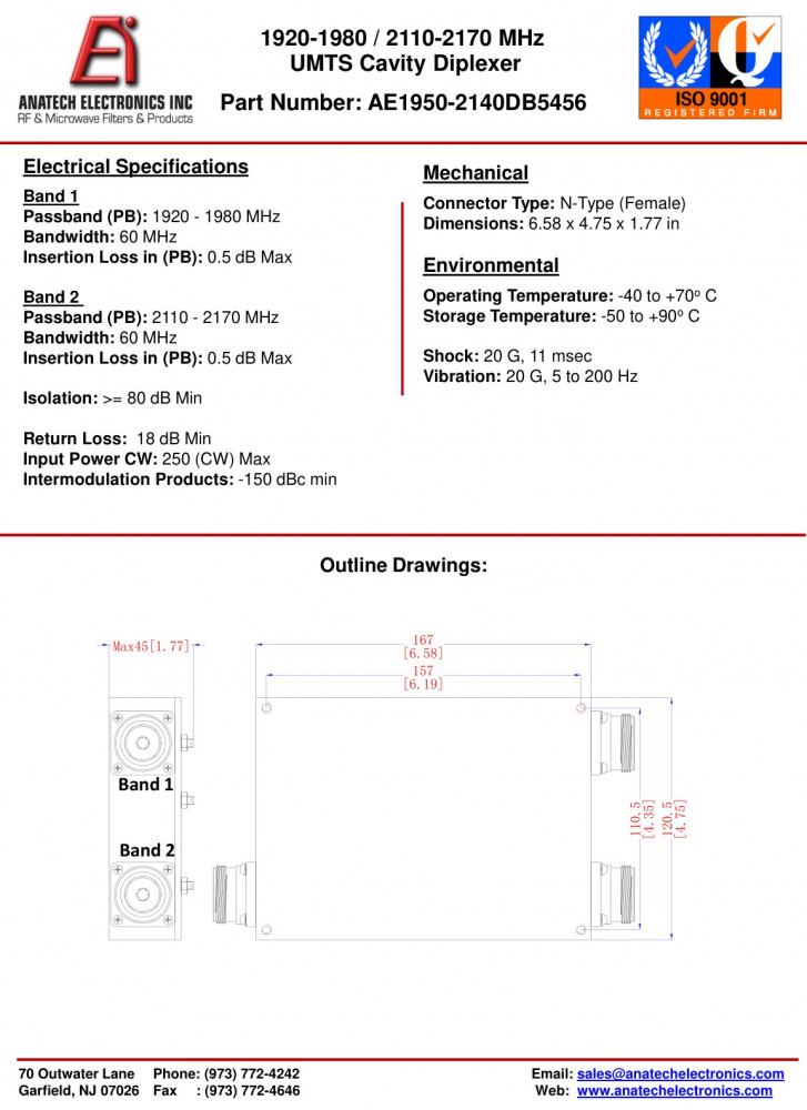 AE1950-2140DB5456 outline drawing and product document page