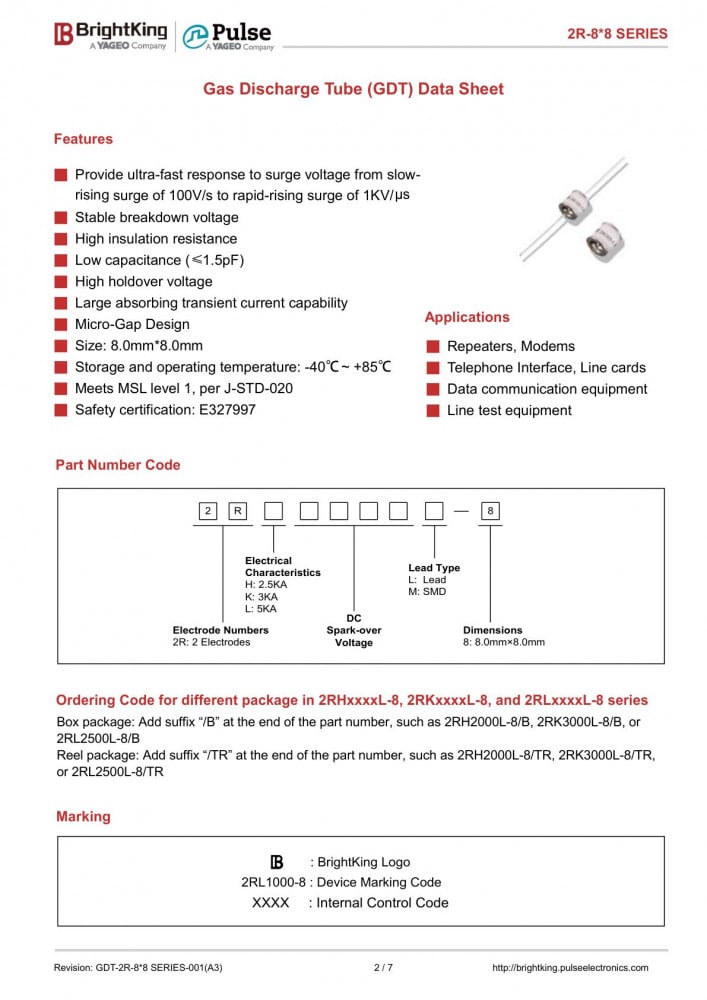 BrightKing GDT datasheet page 1