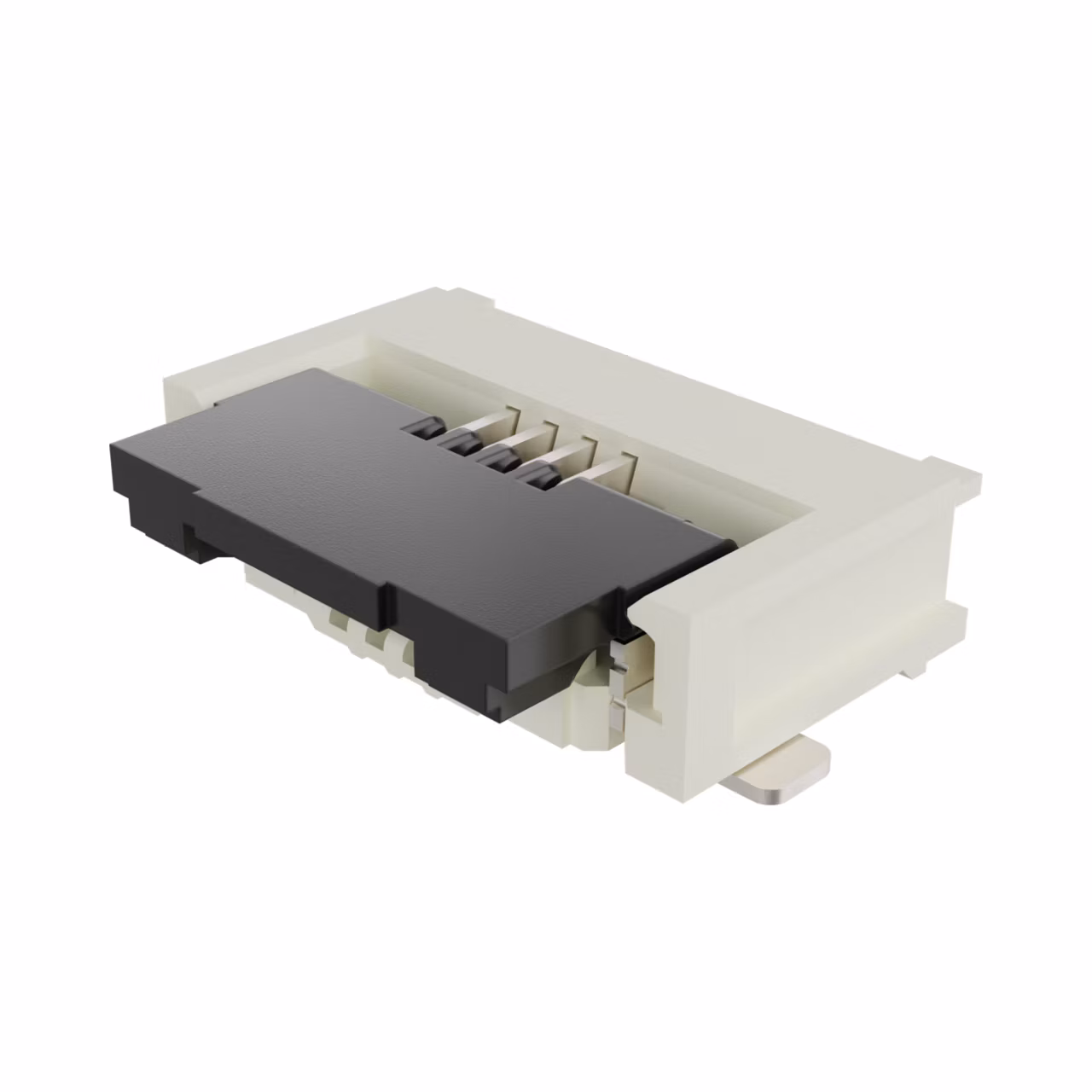 Easy-On FFC/FPC Connector, 0.50mm Pitch, 1.90mm Height, Single Bottom Contact (FS19), Right-Angle, Surface Mount, ZIF, 4 Circuits, Tin-Bismuth Plating for sale