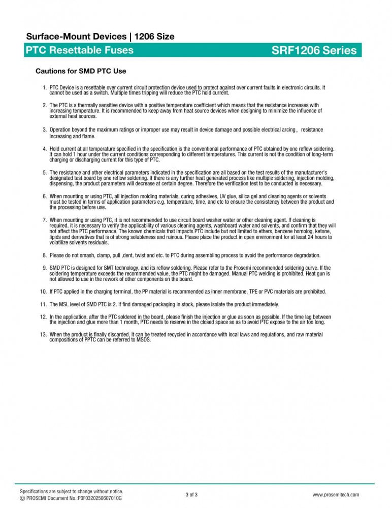 SRF1206P005 technical document page 3