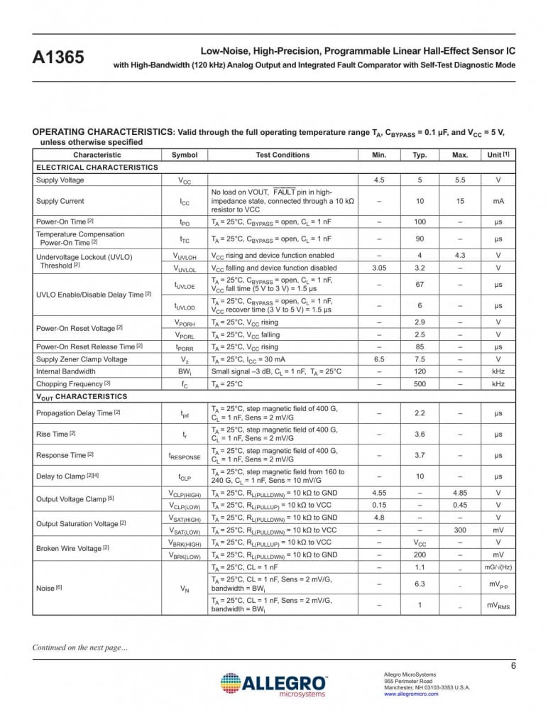 A1365 datasheet page 6